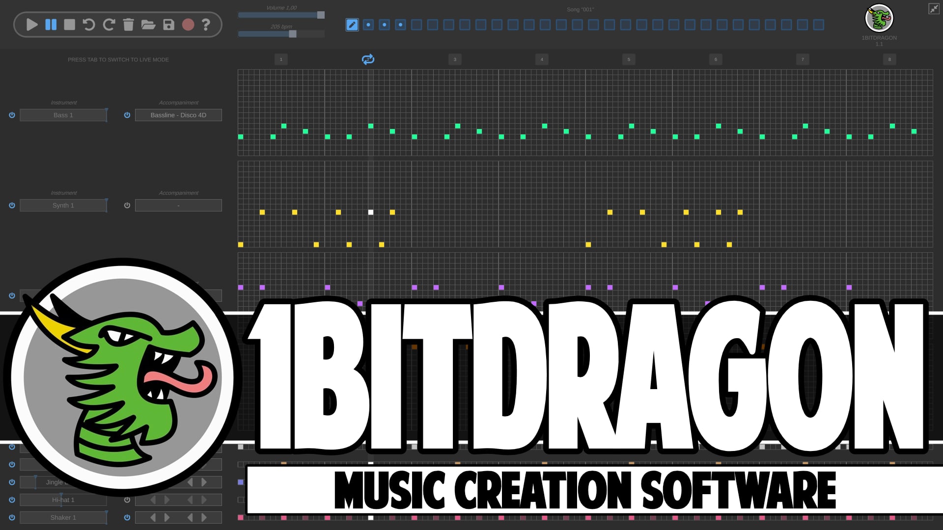 1BITDRAGON -- Idiot Proof Music Creation Software